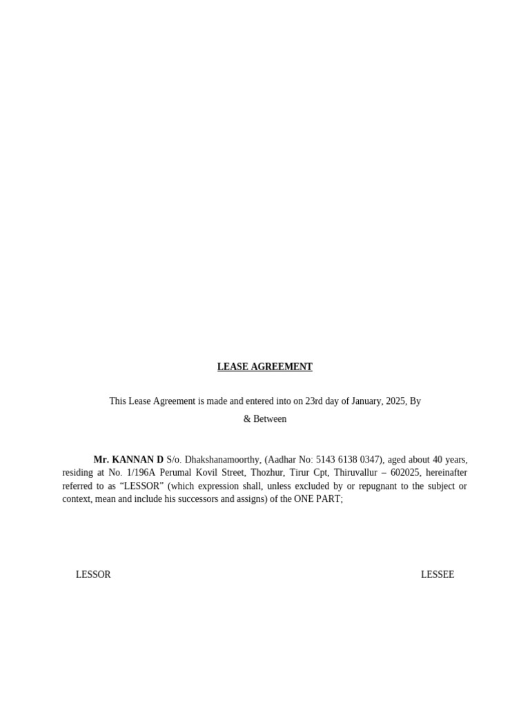 Hoarding Lease Doc Kannan | PDF | Lease | Real Property Law