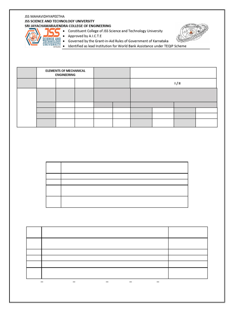Elements of Mechanical Engineering Syllabus 2022 | PDF | Gear | Steam