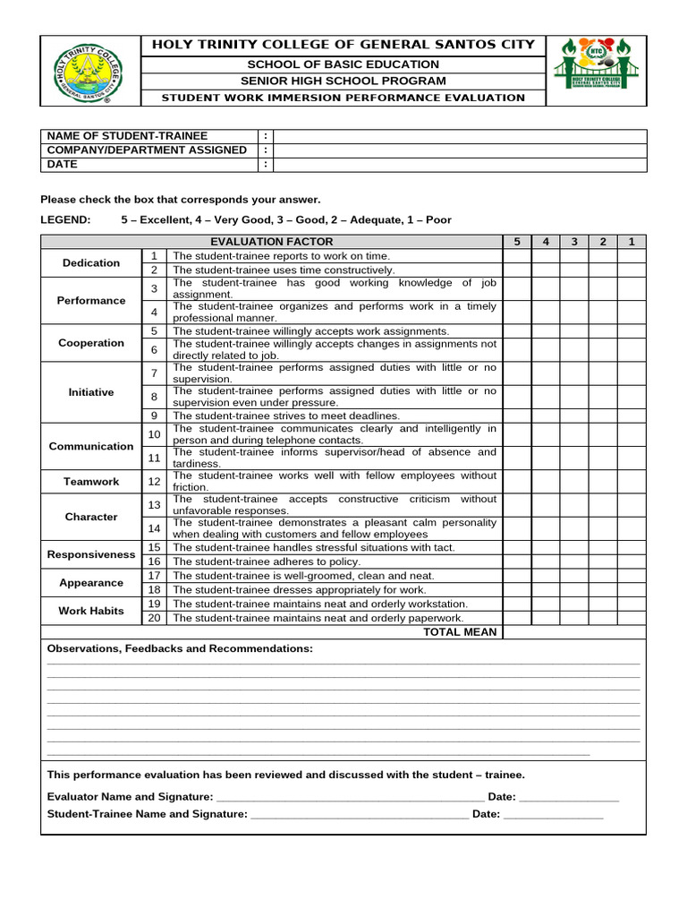 Student Evaluation | PDF | Performance Appraisal | Business