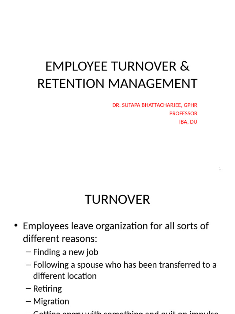 Employee Turnover and Retention Strategies | PDF | Employee Retention ...