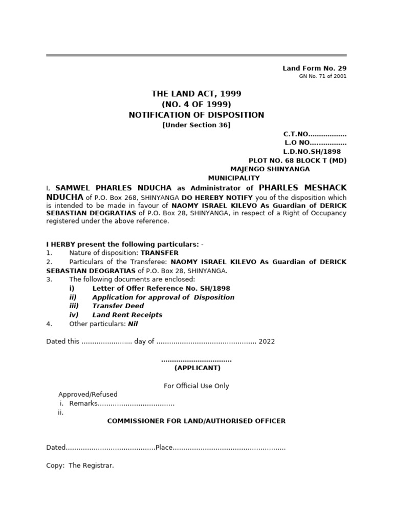 FORMS OF TRANSFER | PDF | Common Law | Civil Law (Common Law)