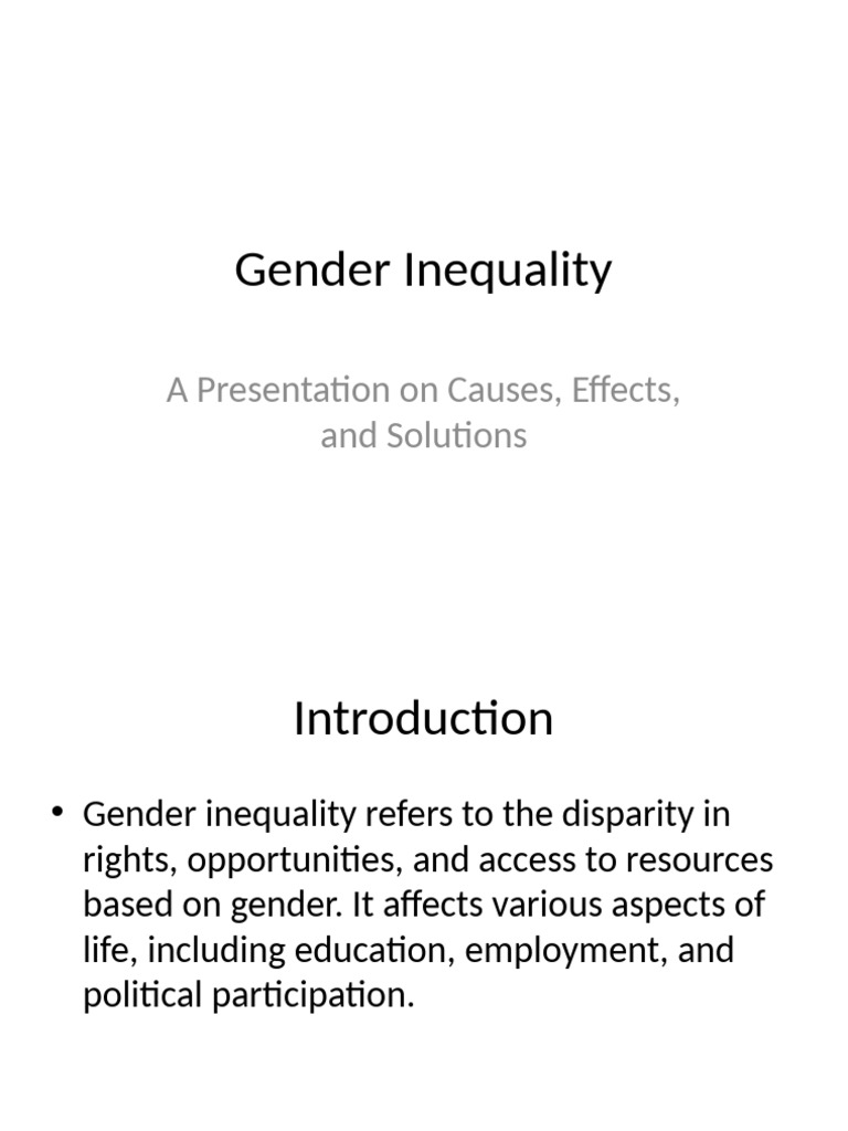Gender Inequality Presentation (2) | PDF