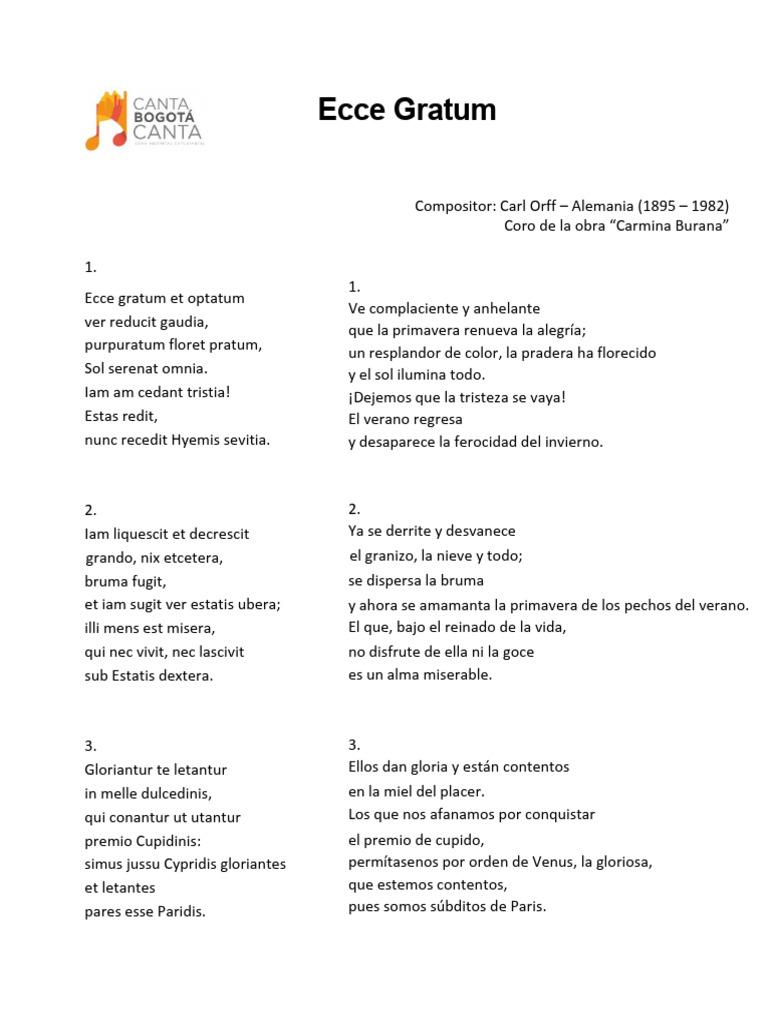 5. Ecce Gratum | PDF