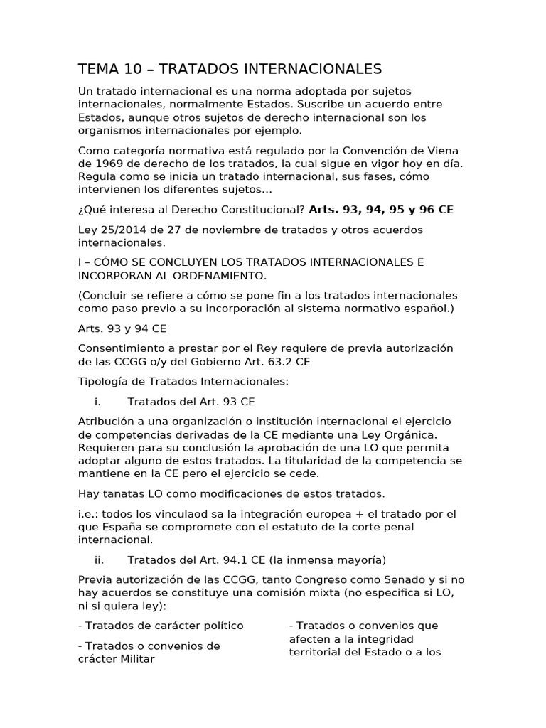TEMA 10 Consti | PDF | Tratado | Justicia