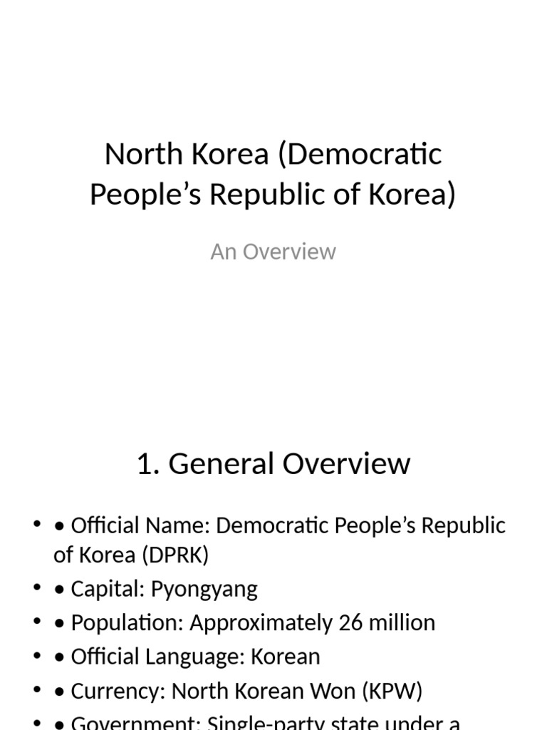 Overview of North Korea (DPRK) | PDF