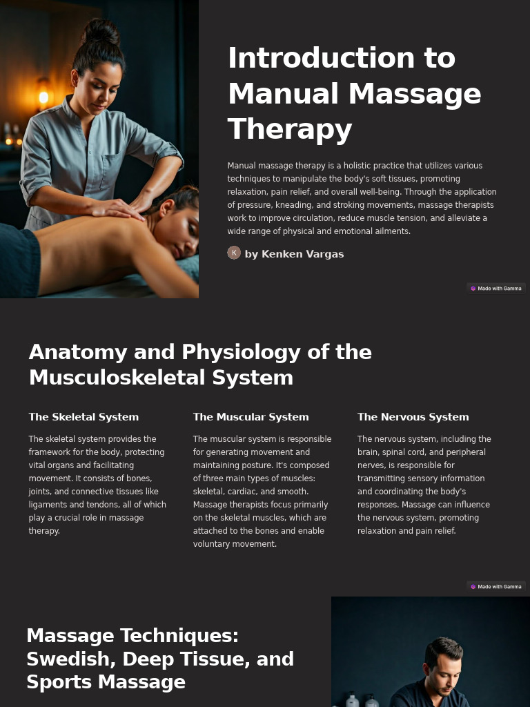 Introduction To Manual Massage Therapy | PDF | Massage | Muscle