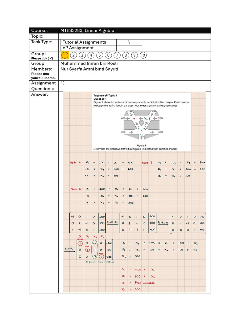 Linear Algebra Tutorial Tasks | PDF