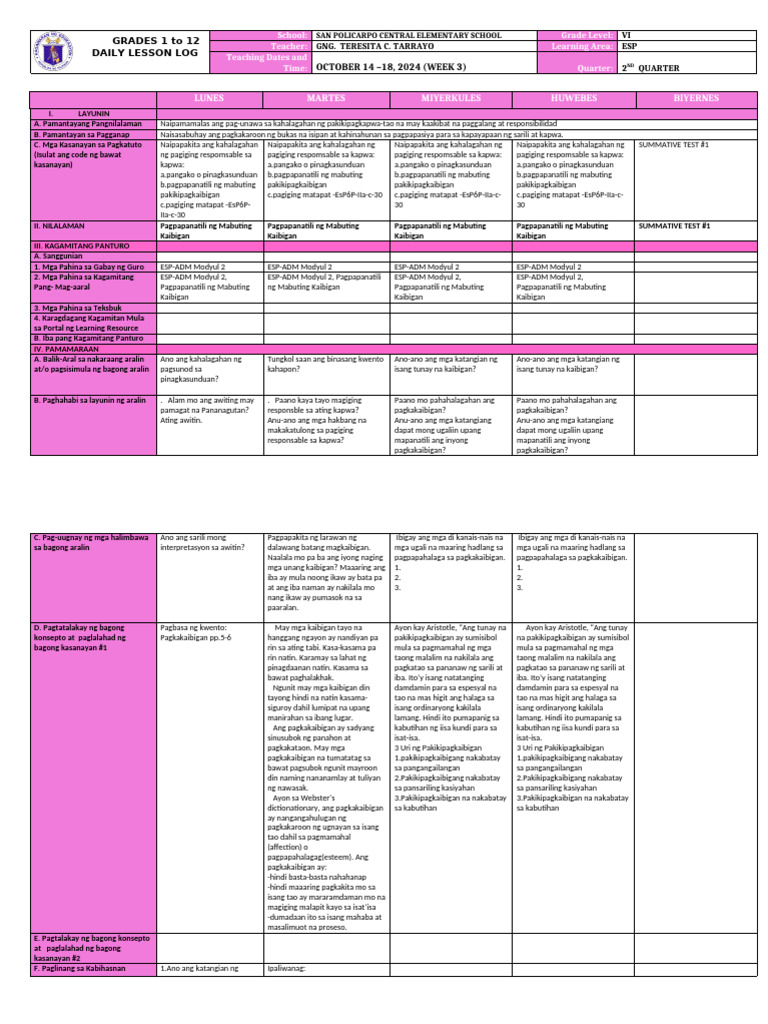 Esp 6 Q2 WK3 2024 | PDF