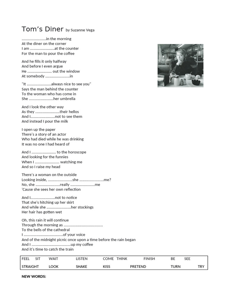 Tom's Diner Song Present COntinuous | PDF