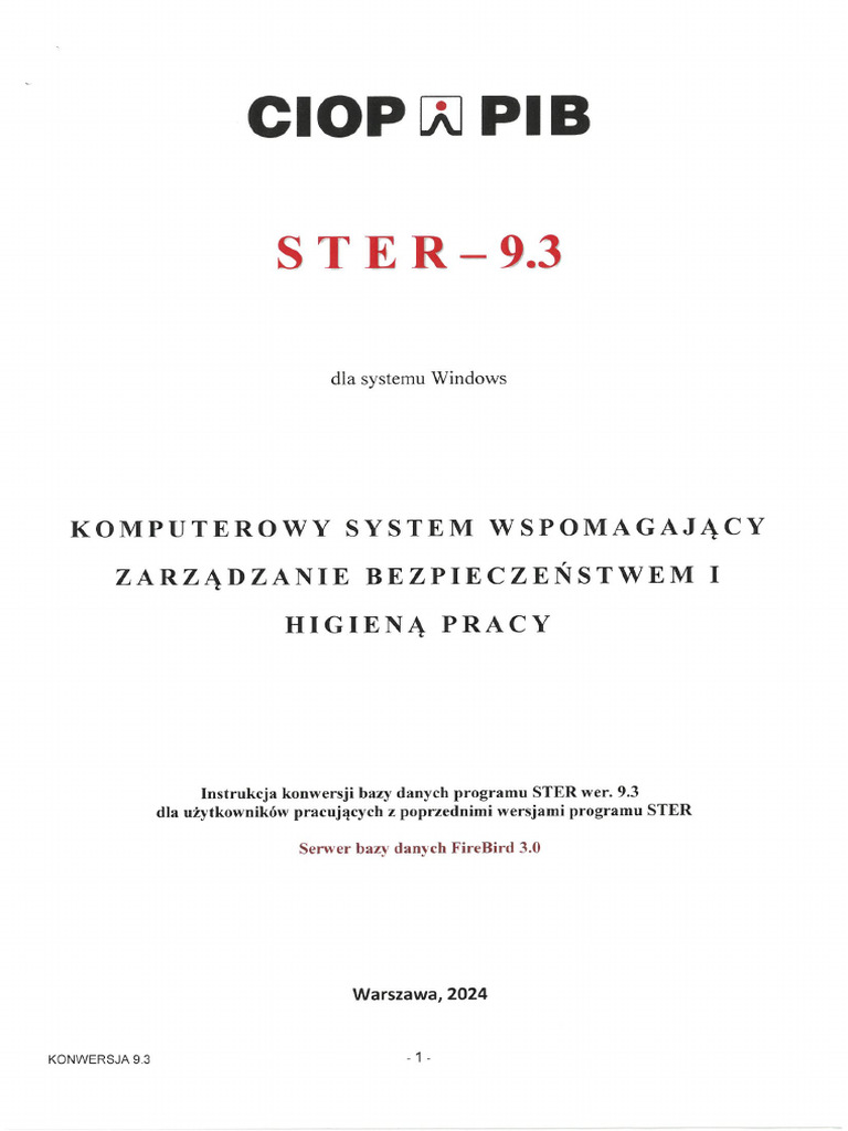 Instrukcja Instalacji Programu STER 9.3 Dla Poprzednich Wersji | PDF
