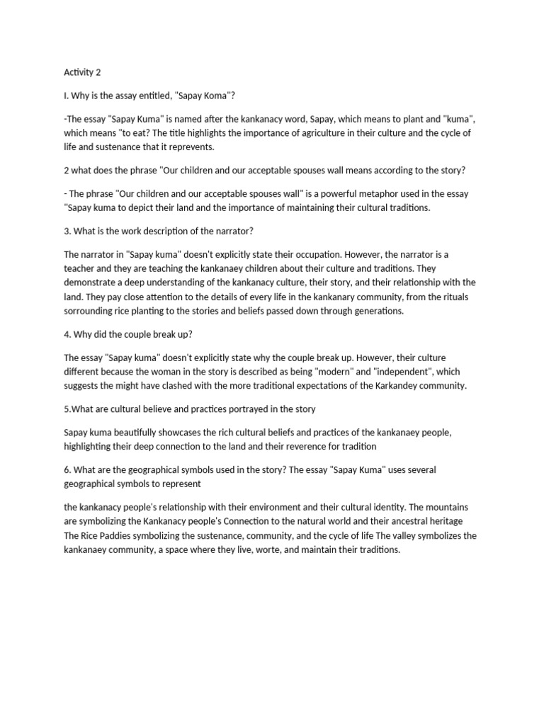 Understanding "Sapay Kuma": Culture & Identity | PDF