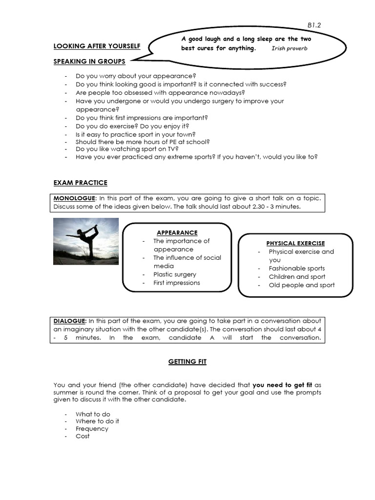 LOOKING AFTER YOURSELF | PDF | Job Interview | Body Language