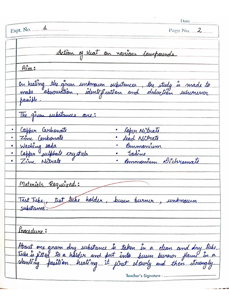 Chemistry Lab Manual Class-9 | PDF