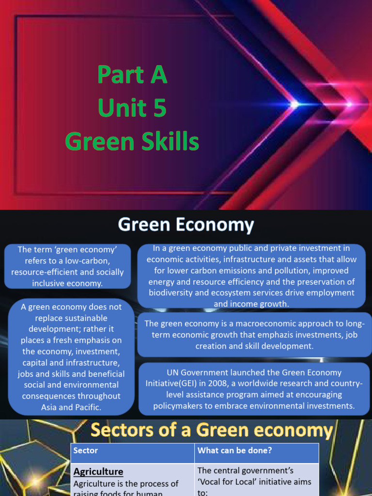 Part A - Unit 5-Green Skills | PDF | Agriculture | Green Economy