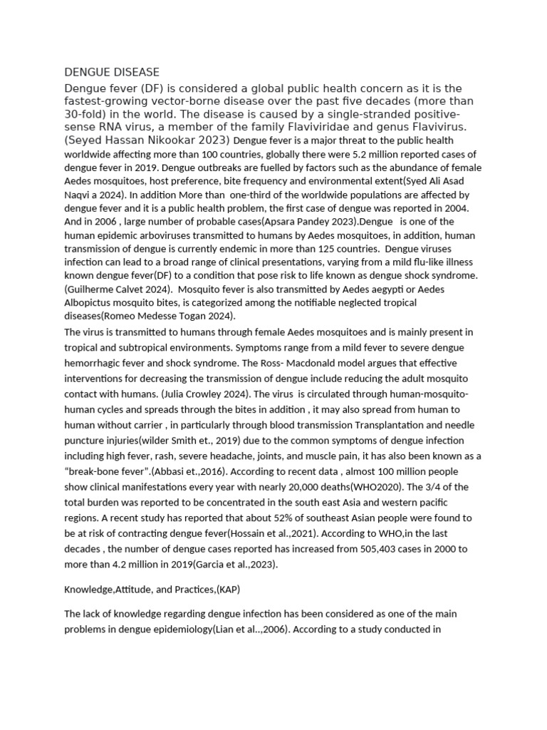 Dengue Disease(Rrl) | PDF | Animal Viral Diseases | Clinical Medicine