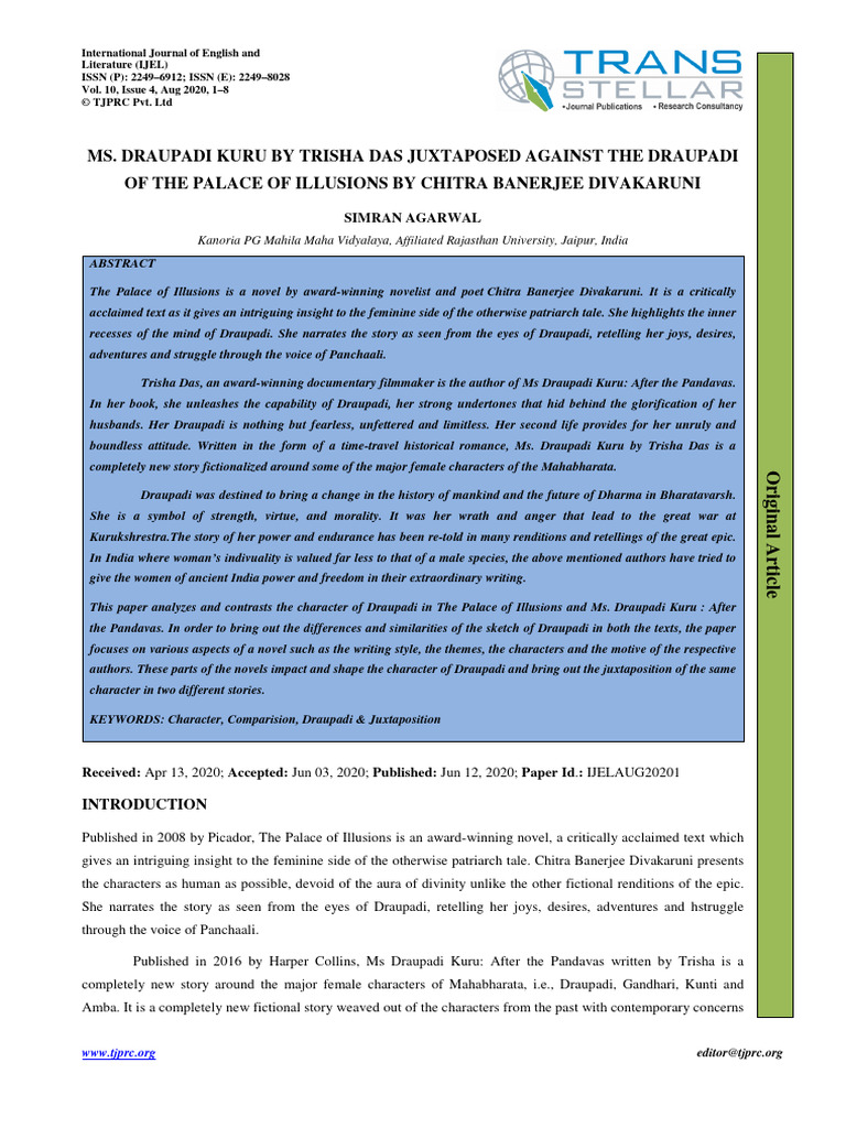 Ms Draupadi Kuru by Trisha Das Juxtapose | PDF | Mahabharata