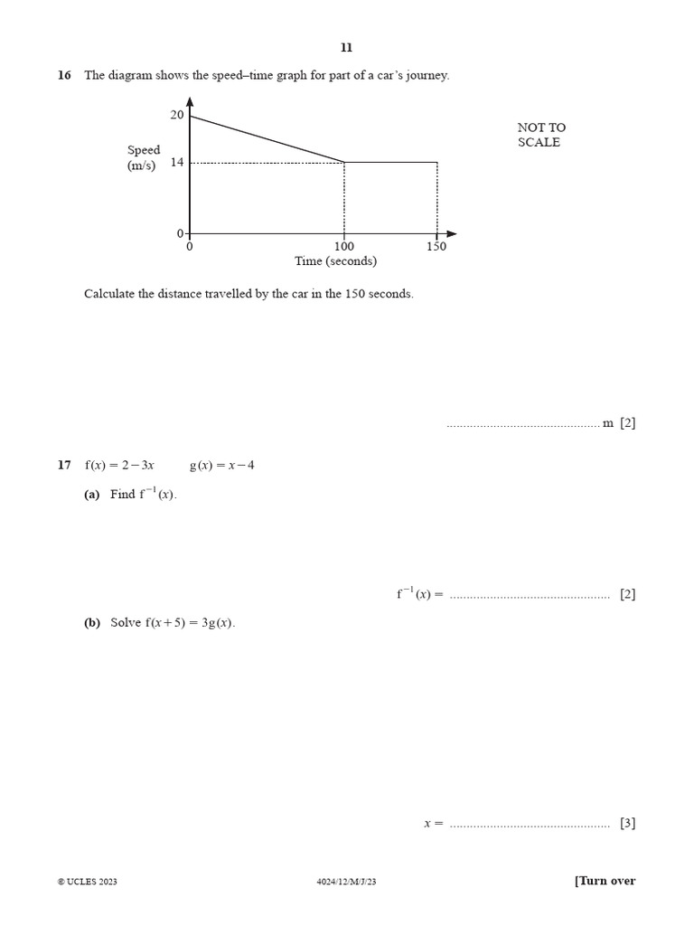 O Level 4024 - 12 Mathematics (Syllabus D) Paper 1 June 2023 | PDF