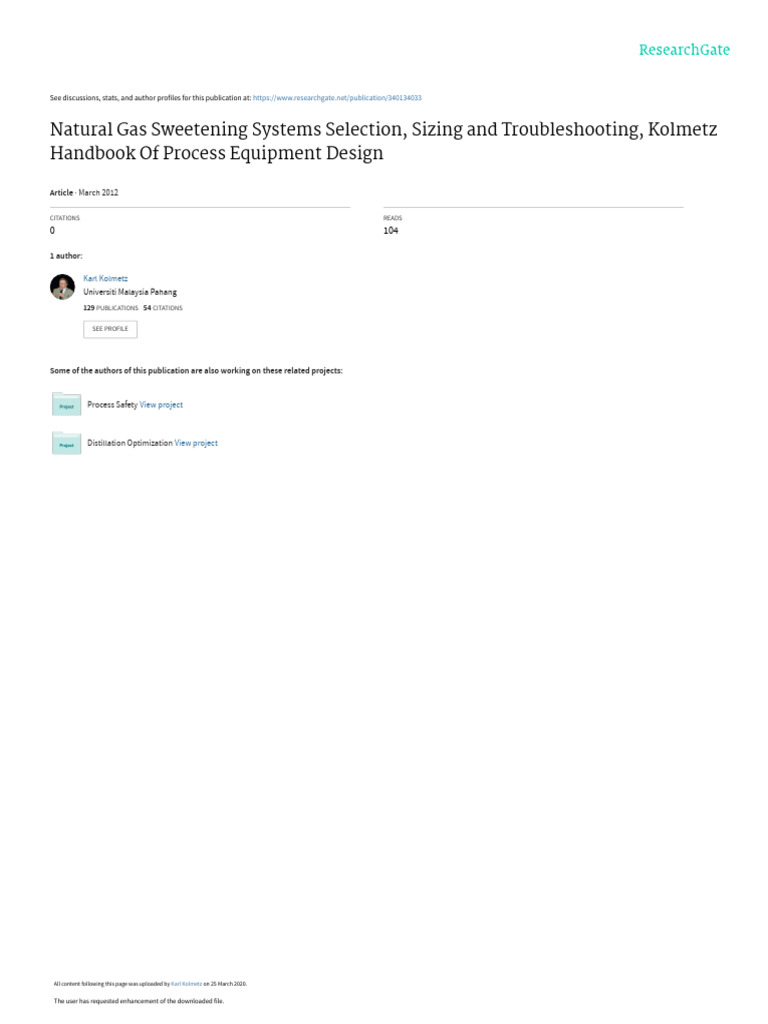 ENGINEERING DESIGN GUIDELINES Natural Gas Sweeting Rev1.1web | PDF | Transparent Materials ...