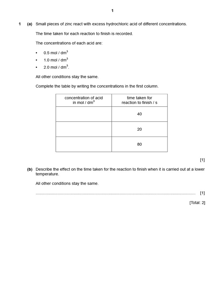 Rate of Reaction | PDF | Chemical Reactions | Acid