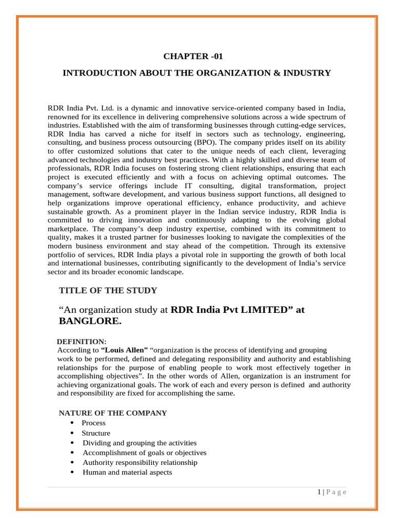 RDR India: Service Industry Leader | PDF | Outsourcing | Project Management