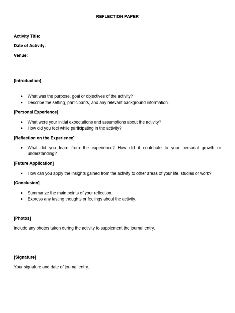 NSTP Reflection Format | PDF