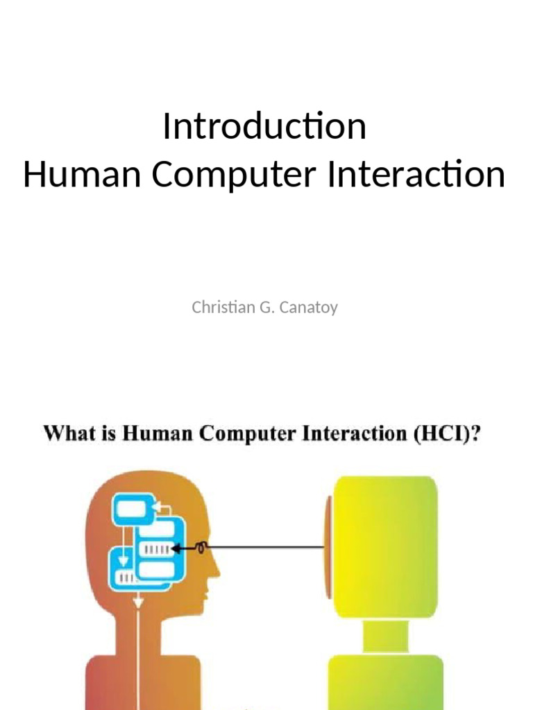 Human Computer Interaction: Christian G. Canatoy | PDF