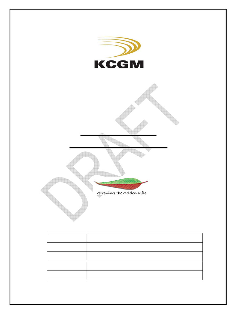 KCGM Rehabilitation Management Plan | PDF | Seed | Soil