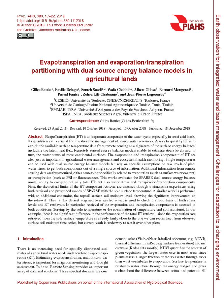 Evapotranspiration and Evaporationtranspiration Pa | PDF | Evapotranspiration | Hydrology