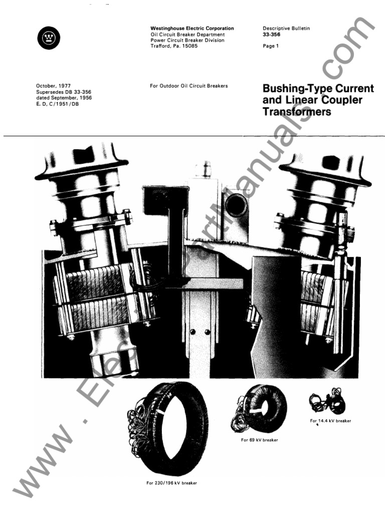 Bushing-Type Transformers for Circuit Breakers | PDF | Transformer ...