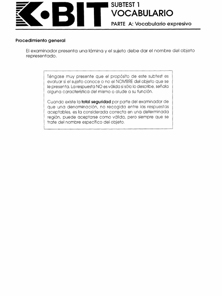 1A. VOCABULARIO EXPRESIVO K-BIT | PDF