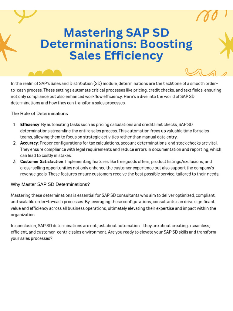 Mastering SAP SD Determinations | PDF | Logistics | Pricing