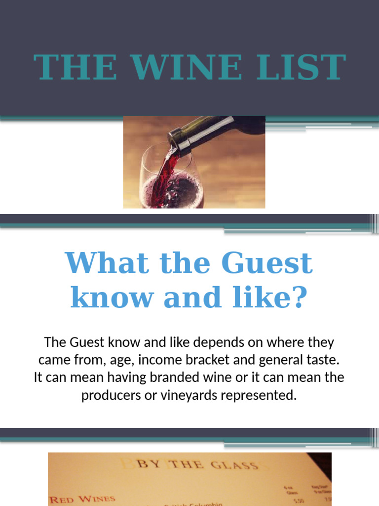 2 THE WINE LIST. | PDF | Alcoholic Drinks | Grape