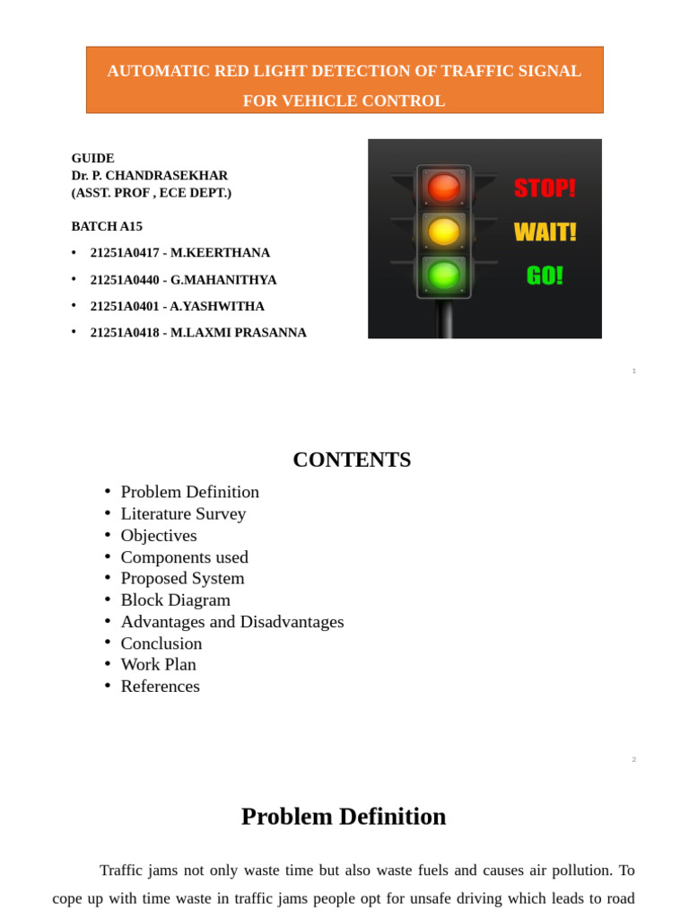 Reference PPT Mini Project | PDF | Traffic Light | Traffic