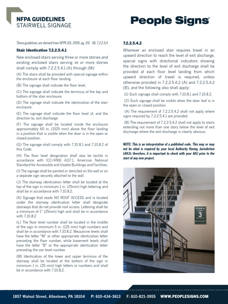 Stairwell Signage Requirements Guide | PDF | Stairs | Architectural ...