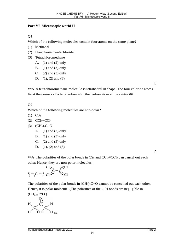 Polarity and Properties of PCl3 | PDF | Chemical Polarity ...
