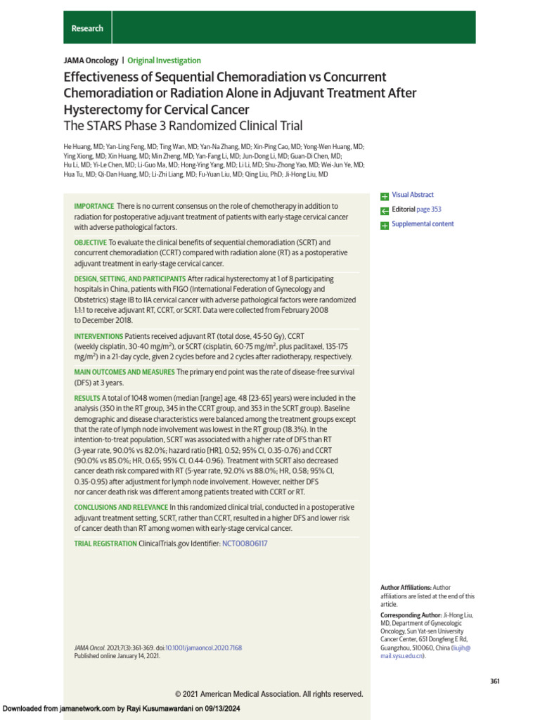Effectiveness of Sequential Chemoradiation Vs Concurrent Chemoradiation ...