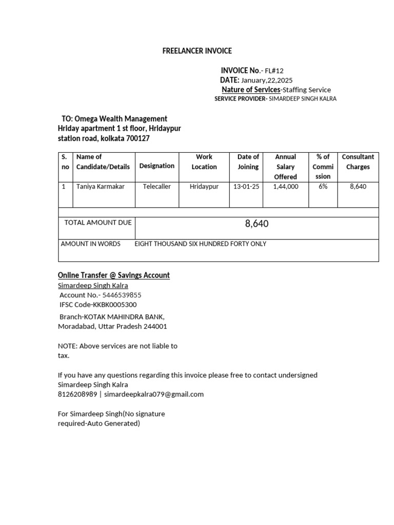 Omega Invoice-22_01_25 | PDF