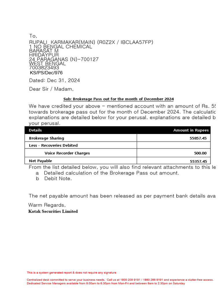 December 2024 Brokerage Statement | PDF