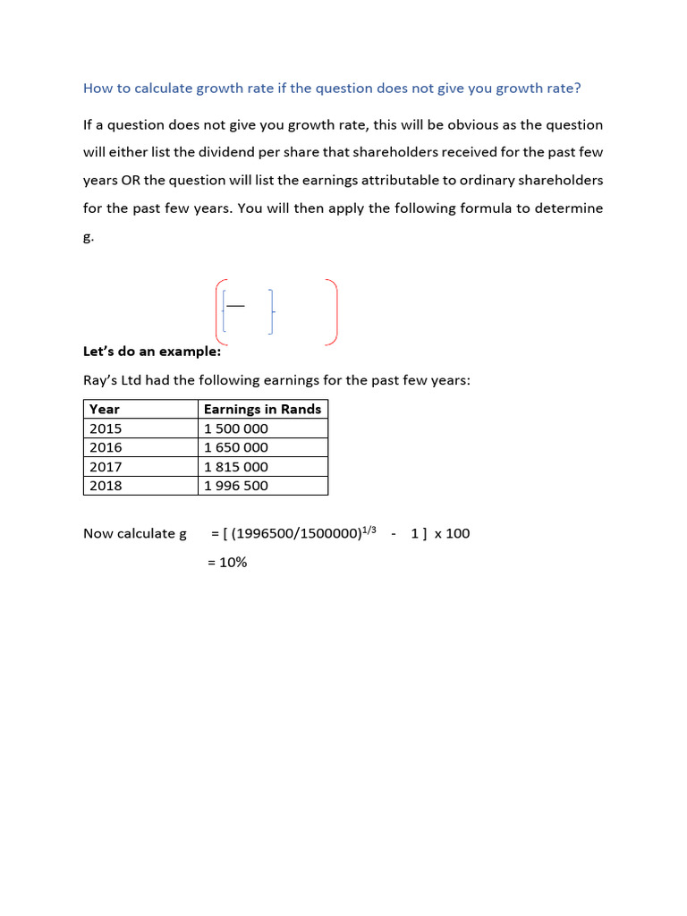 How to Calculate Growth Rate | PDF