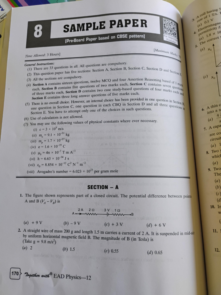 Physics UNSOLVED PAPERS | PDF | Capacitor | Photoelectric Effect