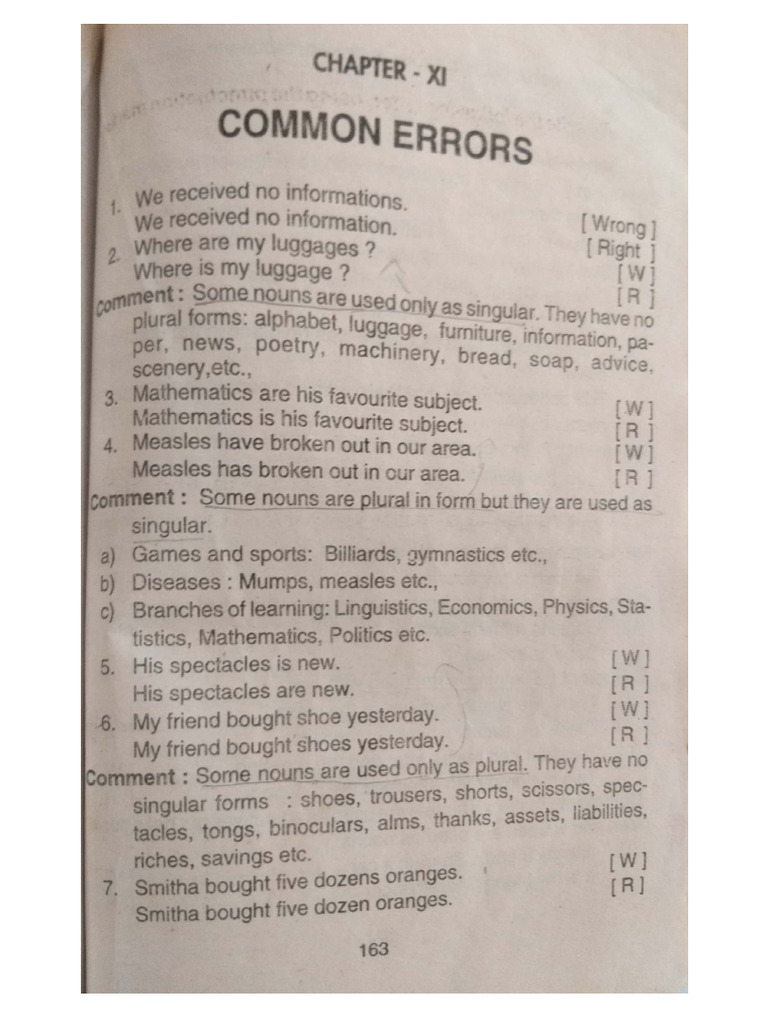 Common Errors Text | PDF