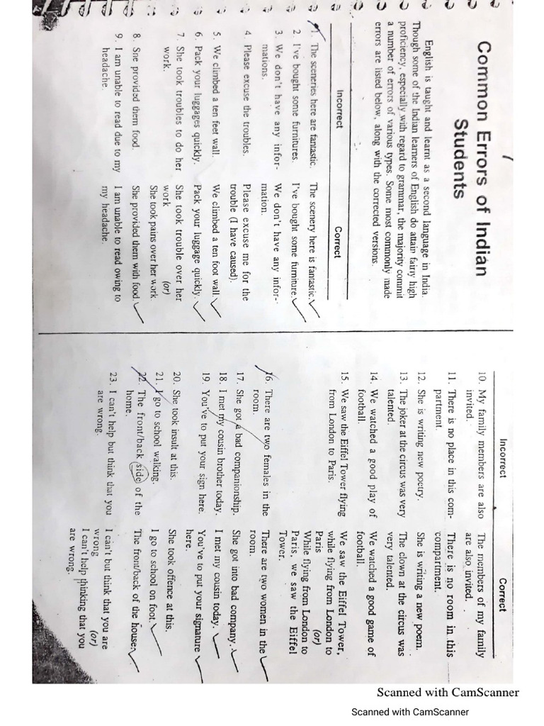 Correction of The Sentences PDF | PDF