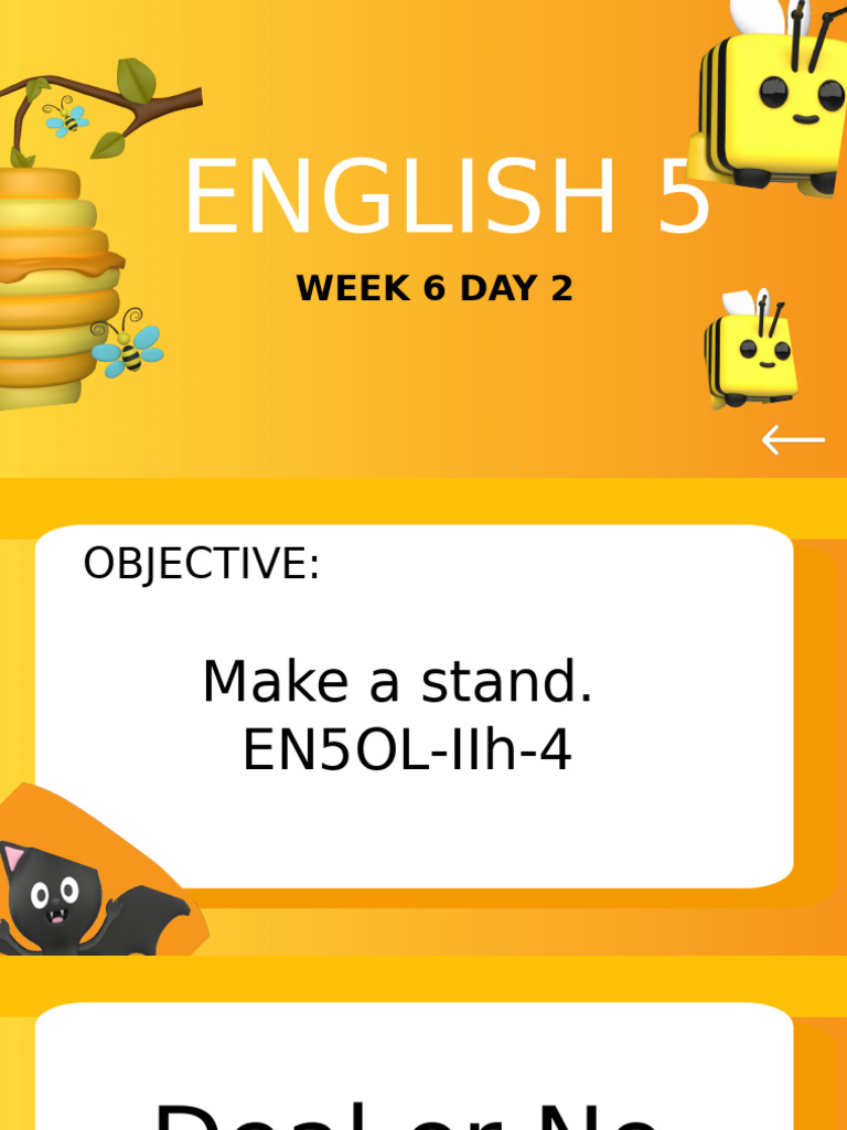 ENGLISH 5 WEEK 6 DAY 2 | PDF
