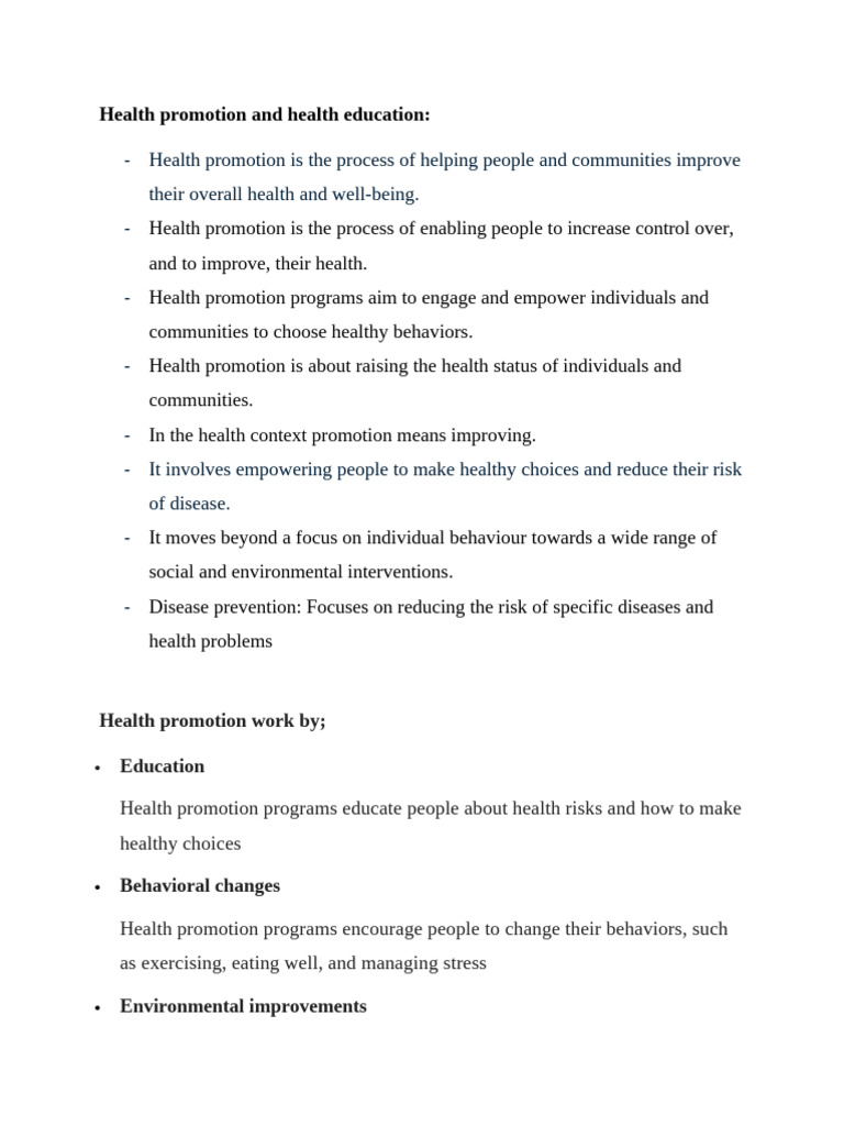 Health Promotion Strategies and Charters | PDF | Health Promotion | Policy