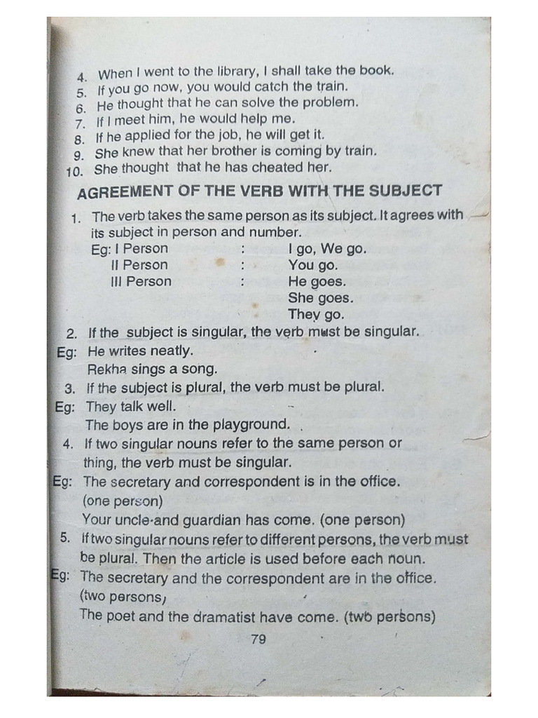 Subject Verb Agreement Textbook | PDF