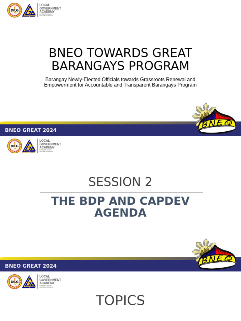 (ROX) Slide Deck Session 2 - The BDP and CapDev Agenda | PDF ...