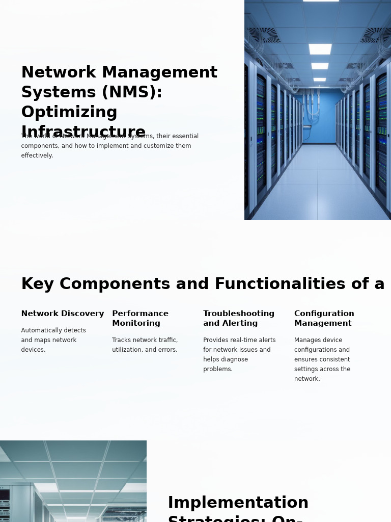 Network Management Systems NMS Optimizing Infrastructure | PDF