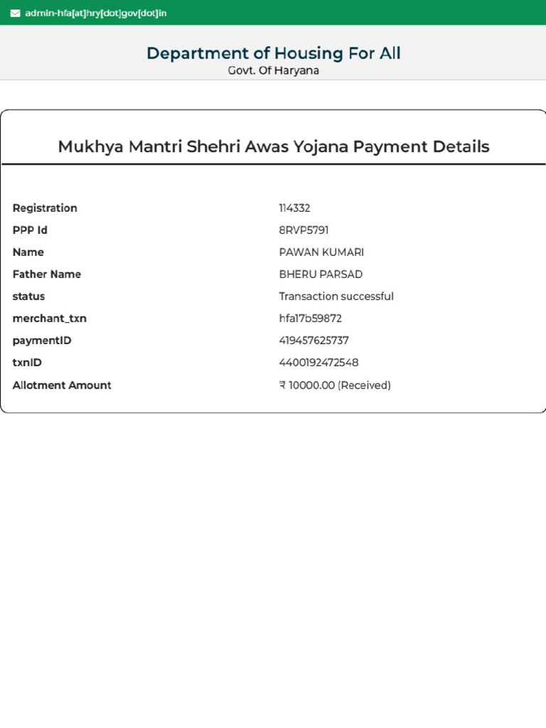 Registration For Mukhya Mantri Shehri Awas Yojana | PDF