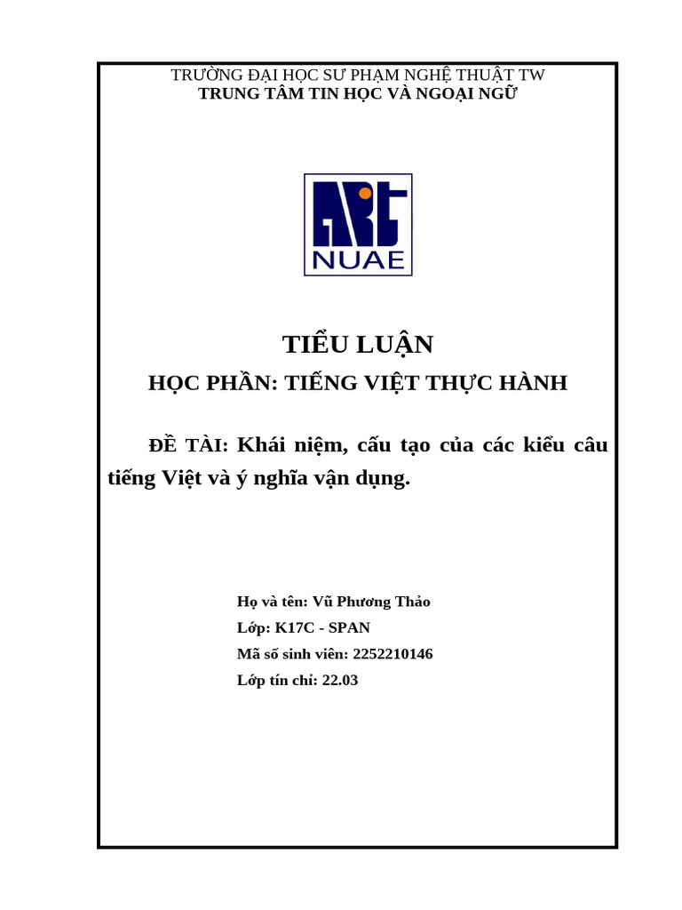 TVTH TIỂU LUẬN | PDF