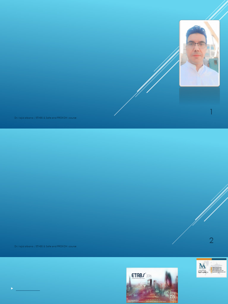 Dr-Majid Albana Etabs & Safe and Prokon Course1 | PDF | Beam (Structure) | Foundation (Engineering)